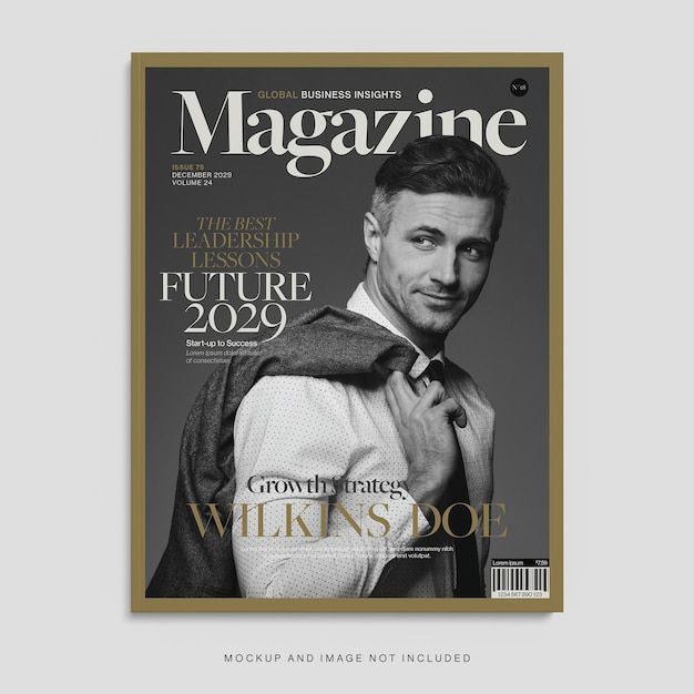 Business magazine cover template in photoshop psd