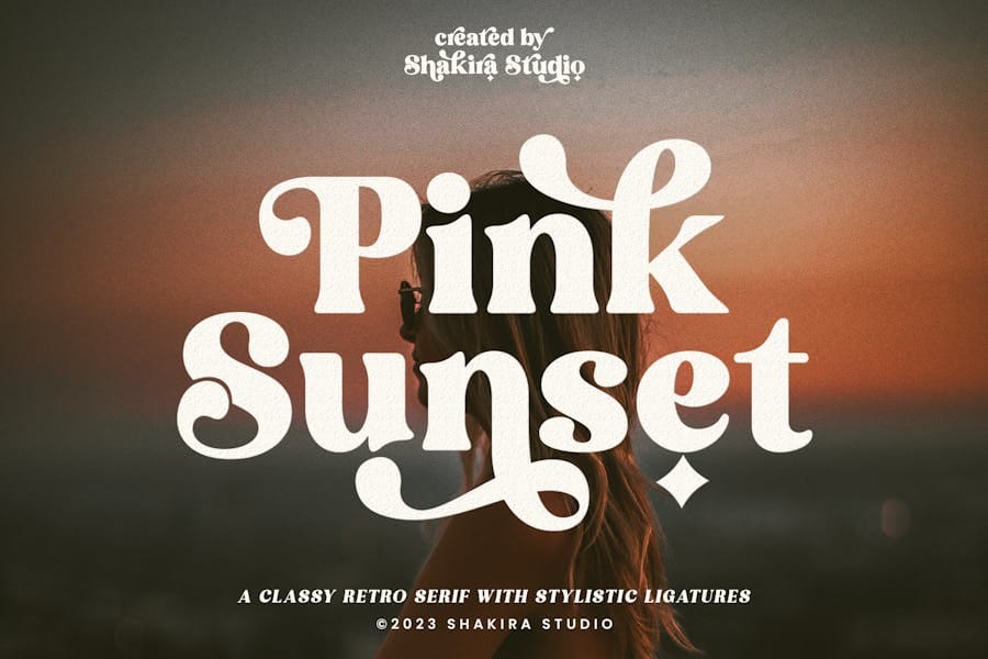 Pink Sunset - Modern Retro Serif - Đồ Hoạ Vip